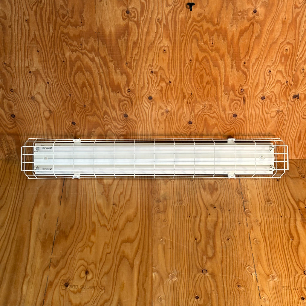 Industrial Mesh Guards Fluorescent Lights [ White ] インダストリアル照明 ガード付き 蛍 ...